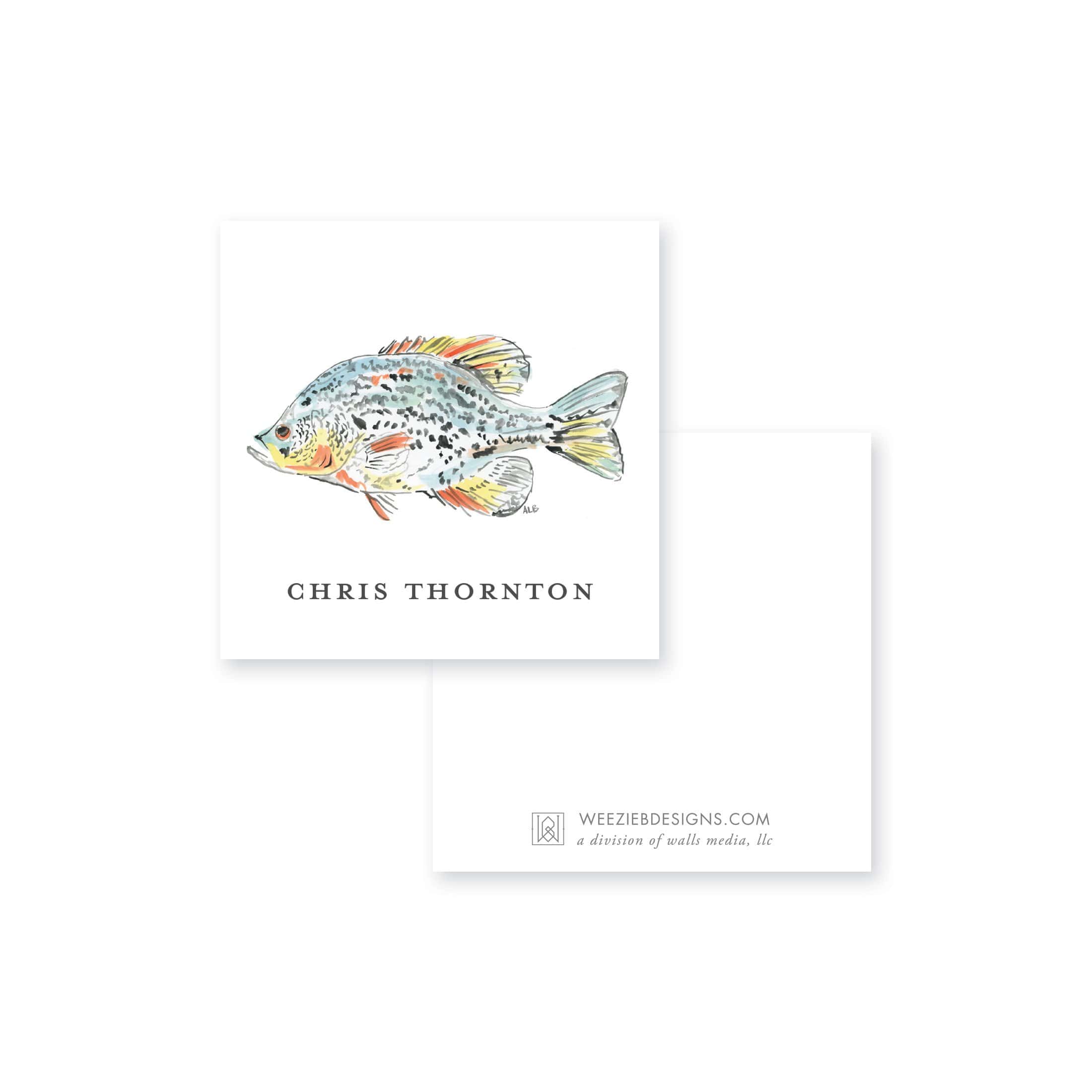 Watercolor Fish Calling Card – Weezie B. Studio