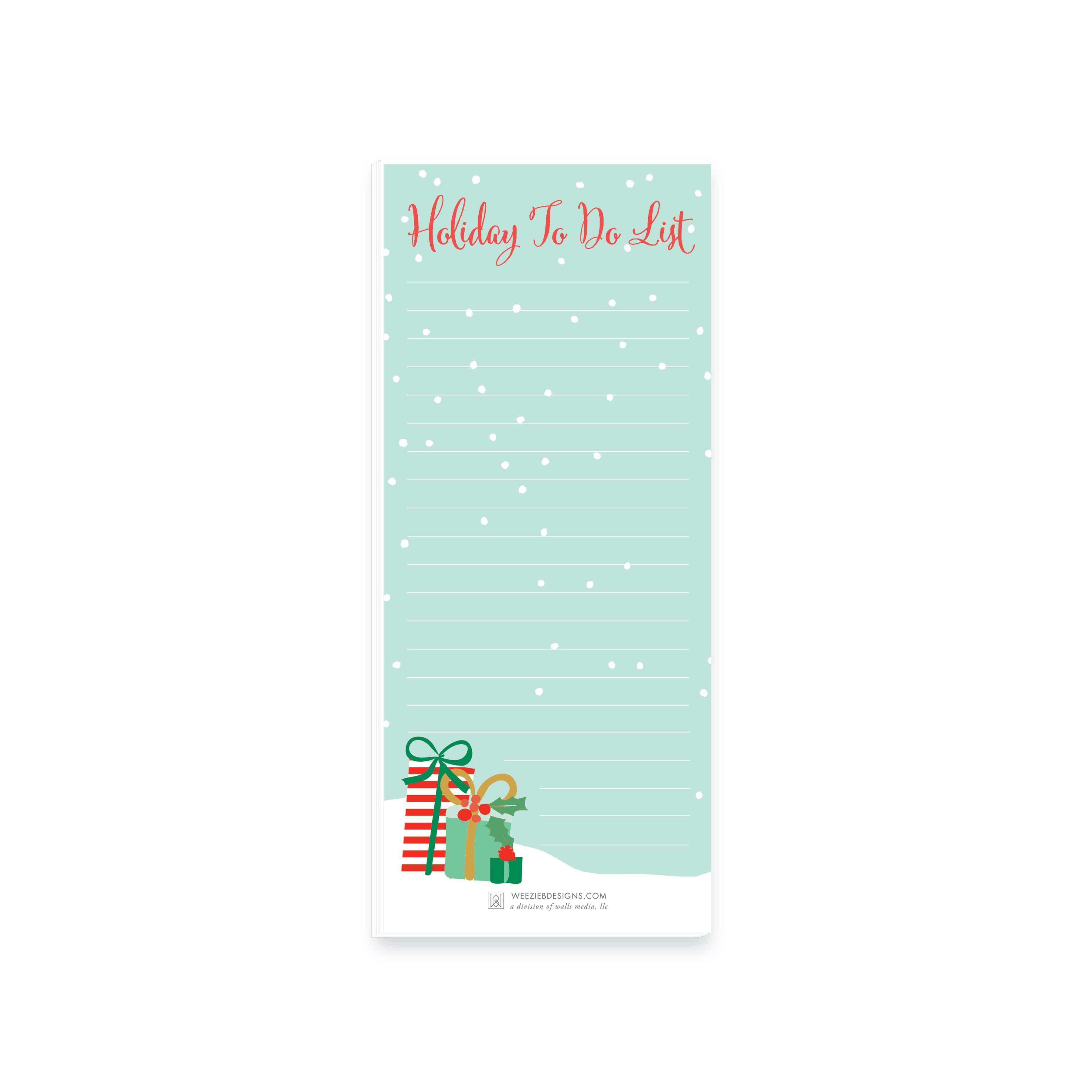 Holiday To Do List Notepad – Weezie B. Studio