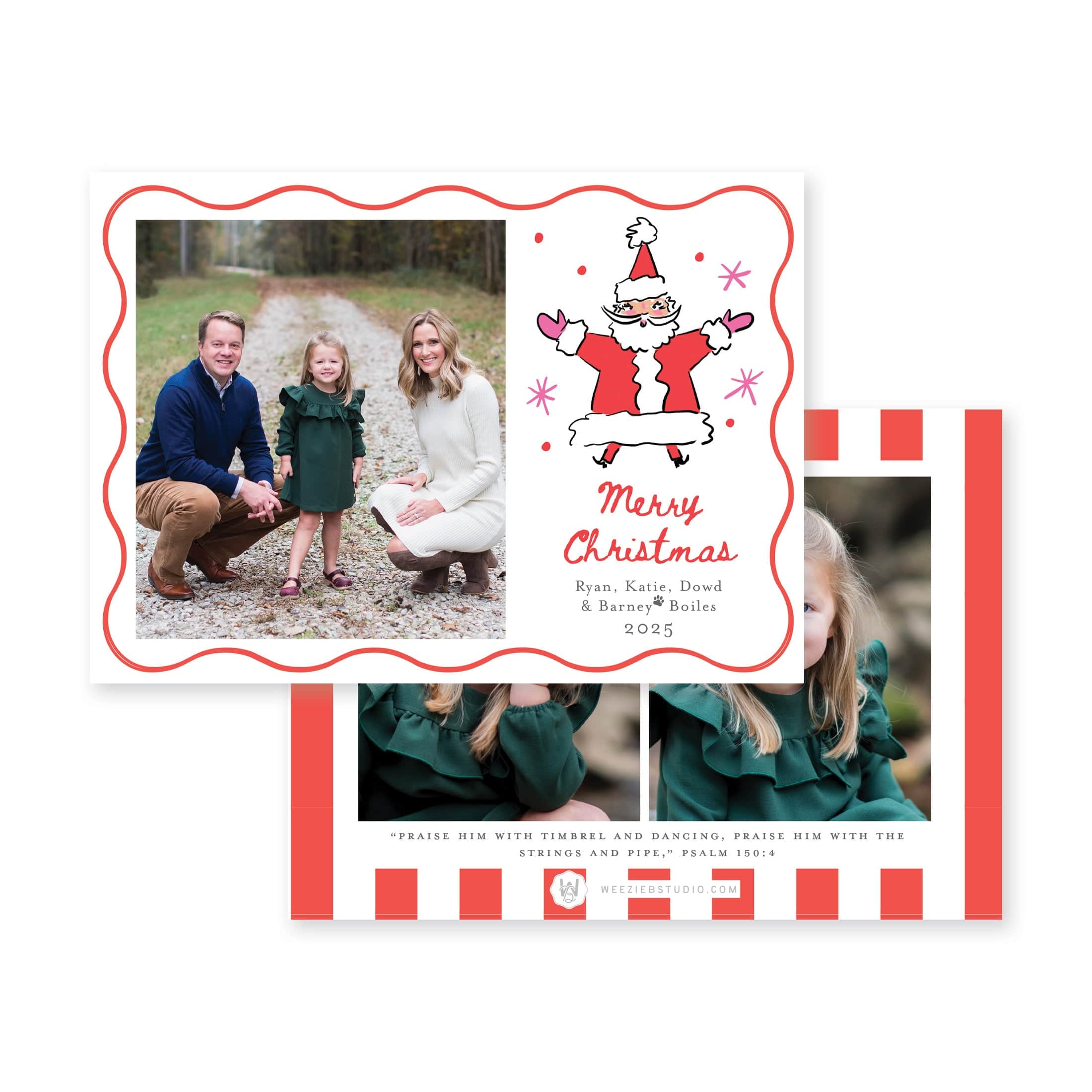 Jolly Santa Horizontal Christmas Card – Weezie B. Studio