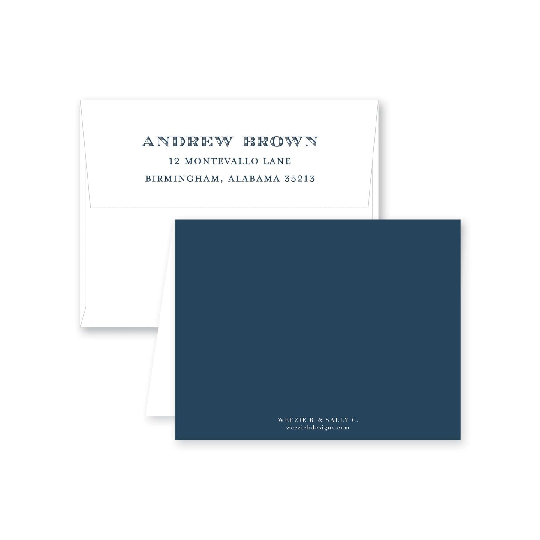 Color Border Folded Note Card – Weezie B. Studio