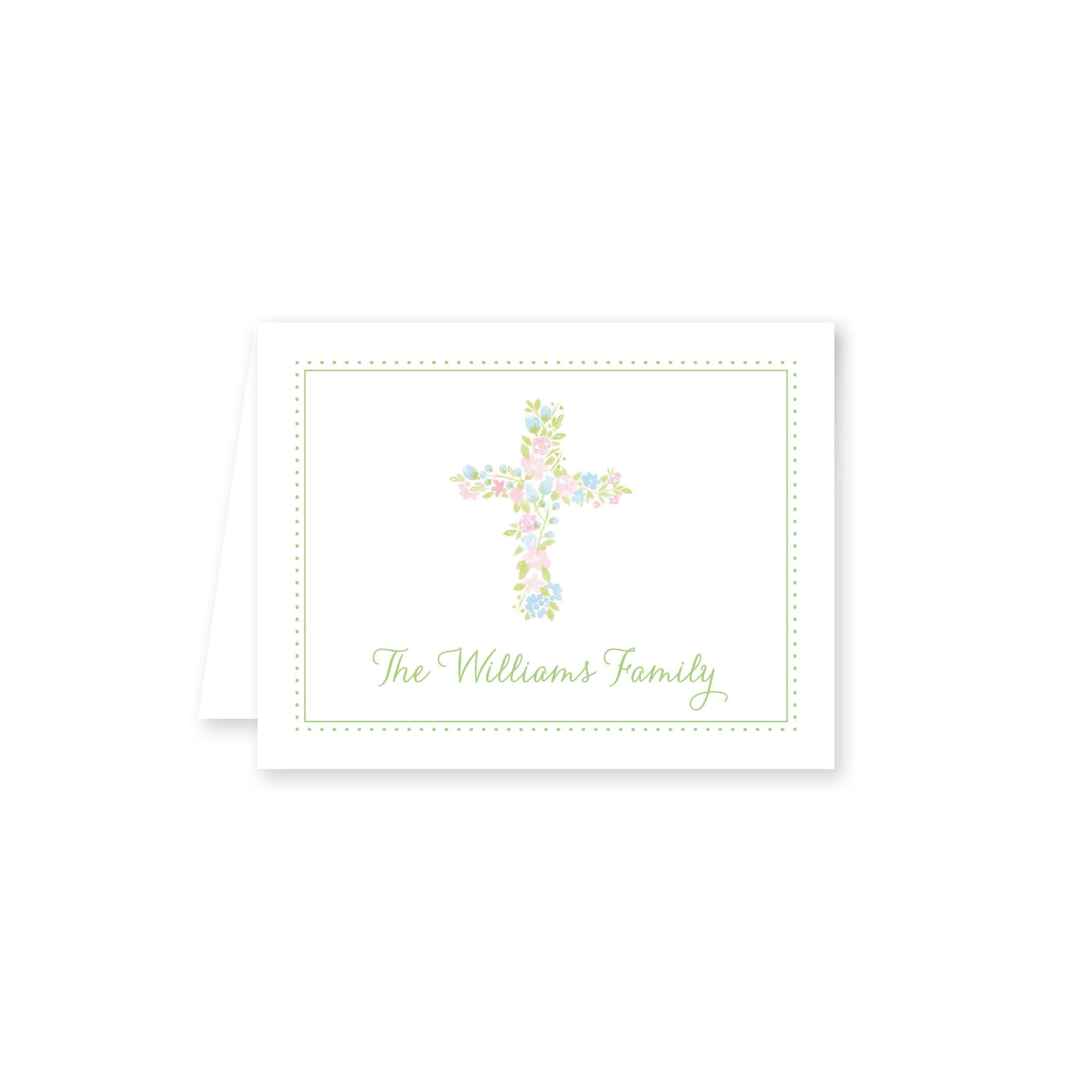 Watercolor Floral Cross Folded Note Card – Weezie B. Studio