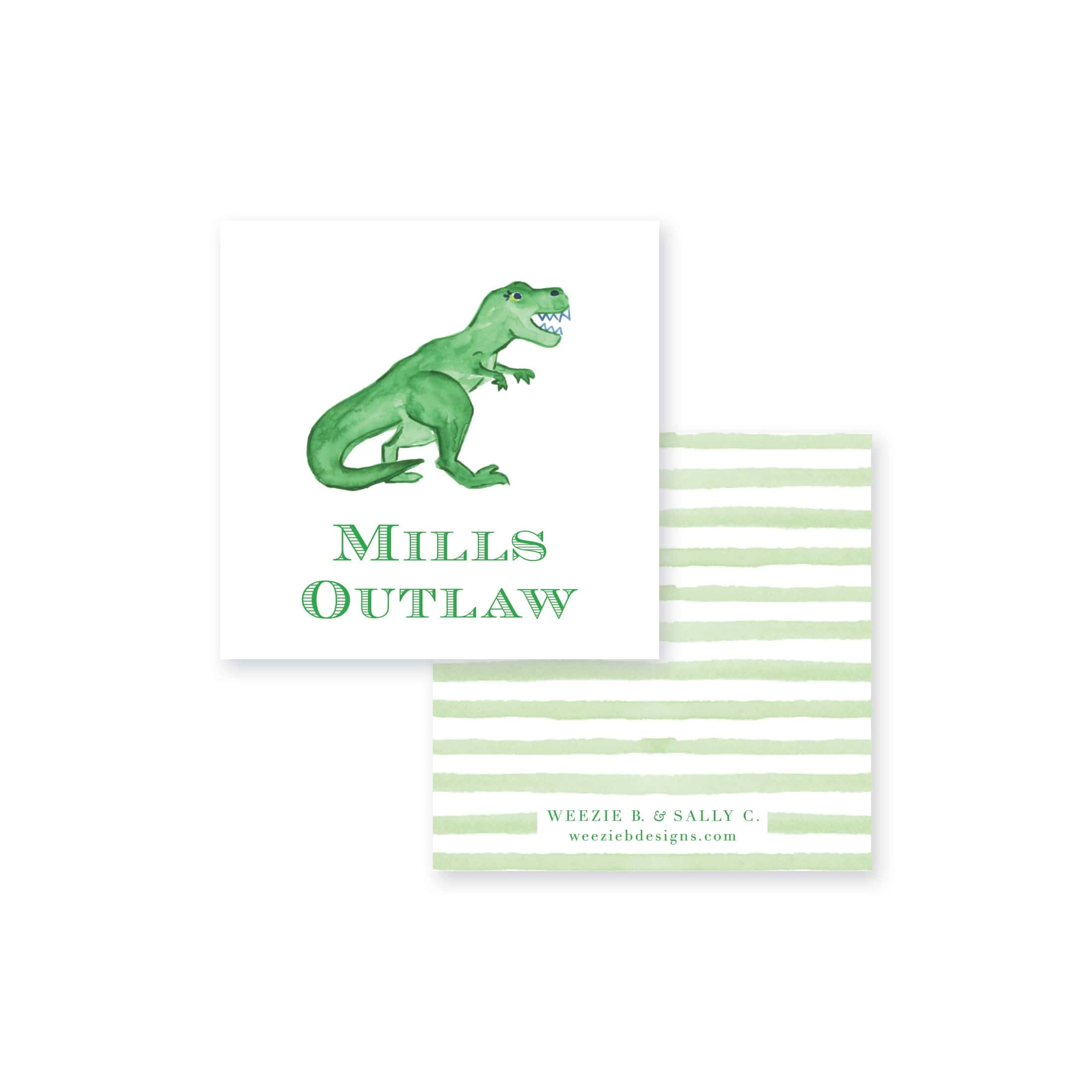 Dinosaur T-Rex Calling Card – Weezie B. Studio