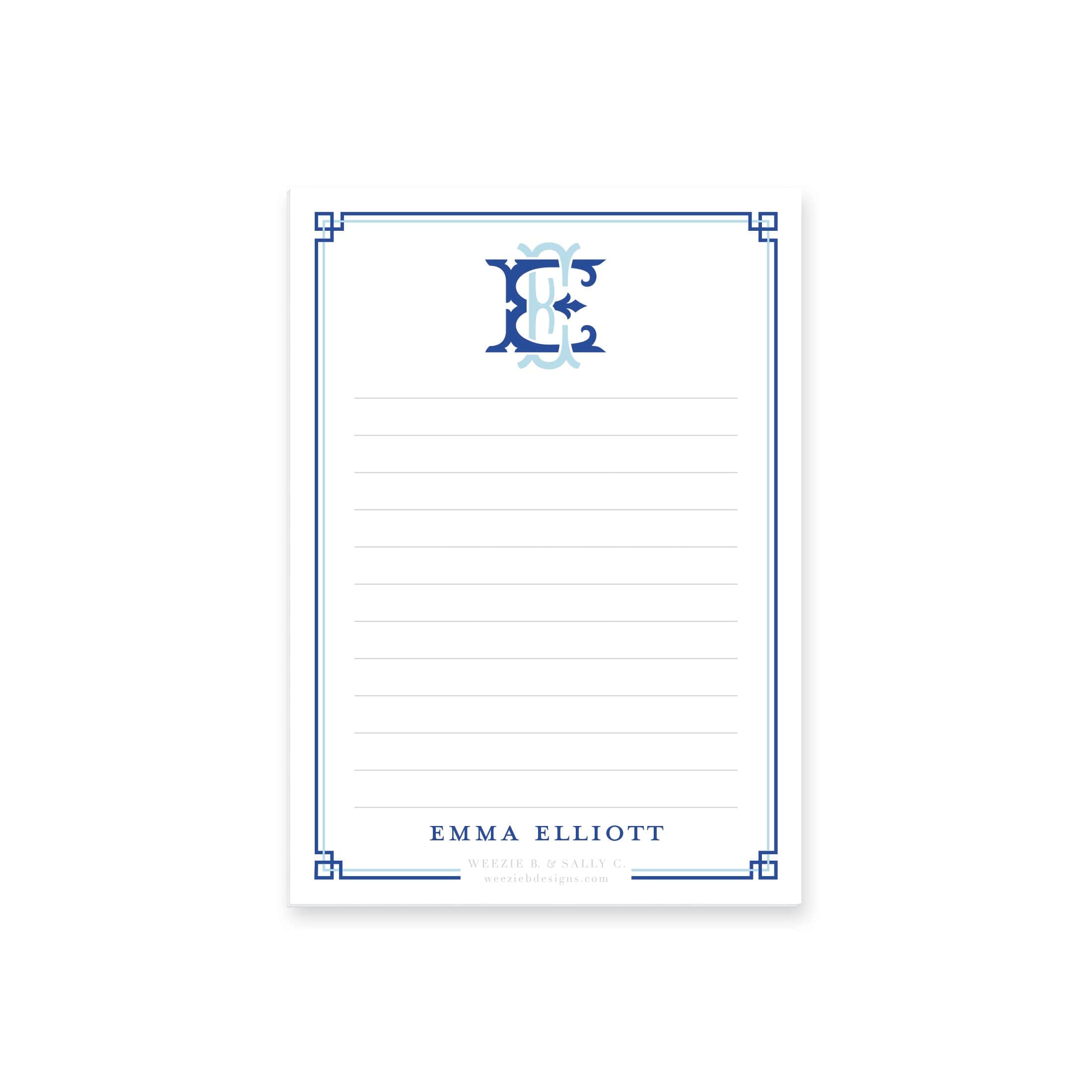 Intertwine Double Border Notepad – Weezie B. Studio