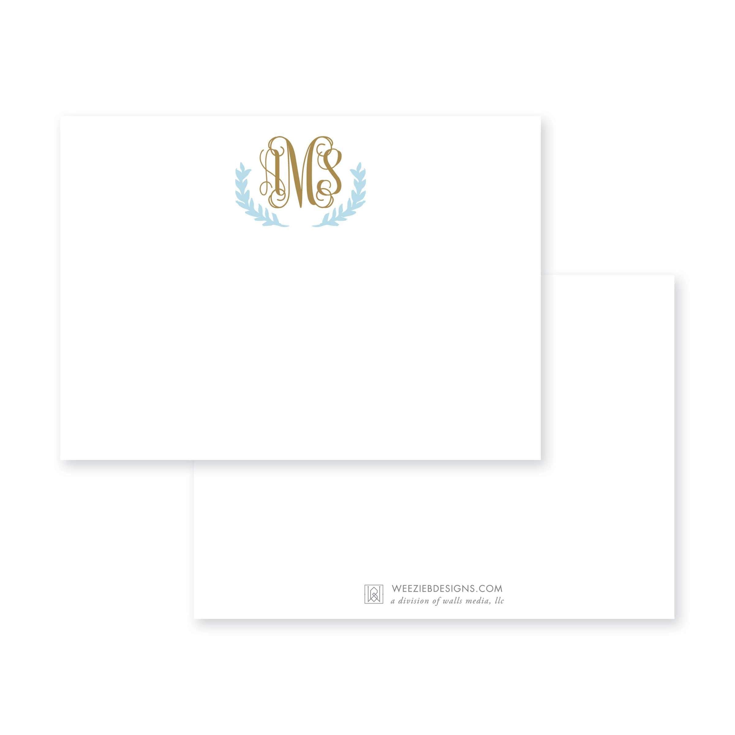 Vine Laurel Flat Note Card – Weezie B. Studio